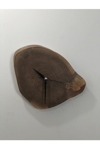 O&a Wood Doğal Kütük Ahşap Ceviz Duvar Saati, Sessiz Saat Mekanizmalı