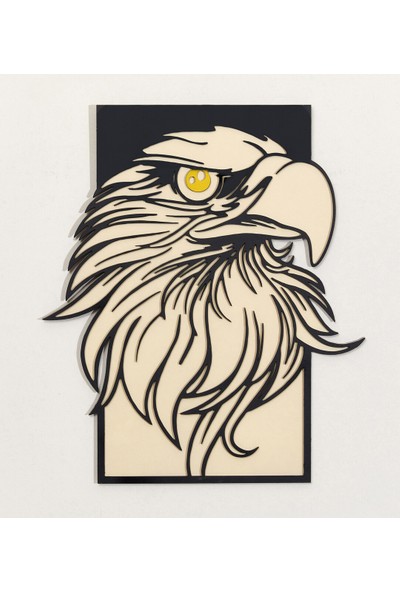 Mutlu Mikrop Eagle El Işlemeli Ahşap Tablo Mutlu Mikrop Eagle El Işlemeli Ahşap Tablo