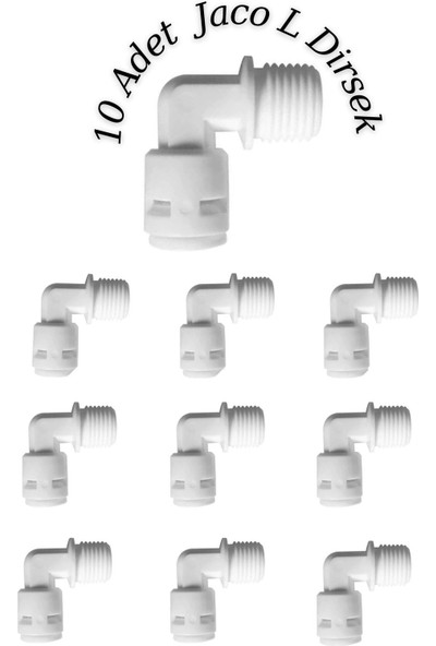 Evora 10 Adet Su Arıtma Filtre Bağlantı L Dirsek 1/4 - 6 mm (Jaco - Vidalı Bağlantı)