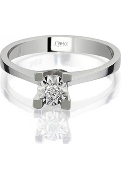 Livia Pırlanta 0,30 Karat Efektli Pırlanta Tektaş Yüzük