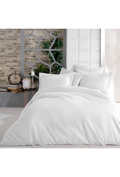 İdaş Saten Nevresim Takımı Beyaz