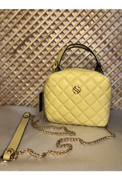Sanmorris Sarı Renkli Uzun Zincirli Kadın Omuz Çantası