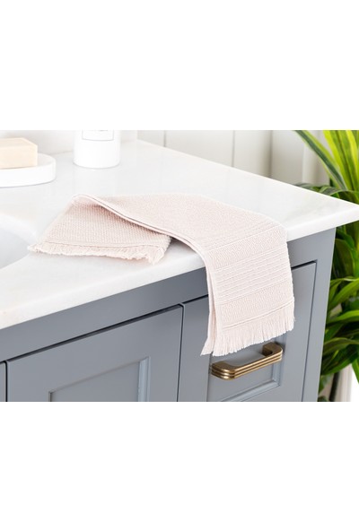 Madame Coco Elise Jakarlı El Havlusu - Taş - 30X45 cm