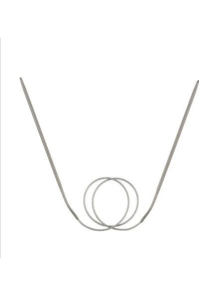 Hobi Lobi Çelik Telli Misinalı Şiş 3.5 mm Titanyum 60 cm