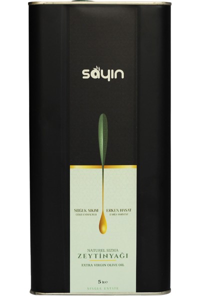 Sayın Natural Erken Hasat Soğuk Sıkım Natural Sızma Zeytinyağı 5 lt Sayın Natural Erken Hasat Soğuk Sıkım Natural Sızma Zeytinyağı 5 lt