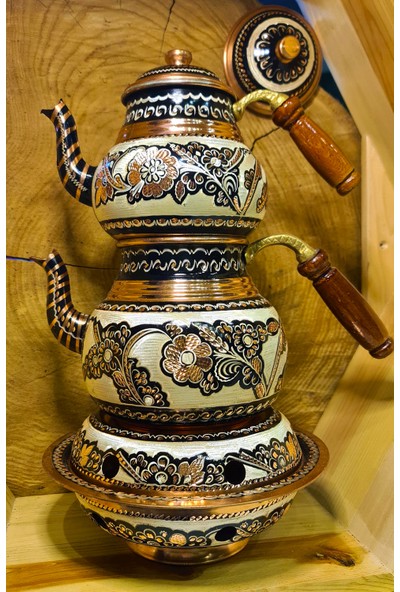 Nebiyan Bakır Çaydanlık ve Osmanlı Ocağı Tamamen El Yapımı Erzincan Işi