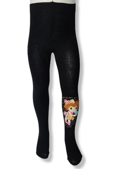 Riccotarz Kız Çocuk Cici Kız Figürlü 50 Den Siyah Külotlu Çorap