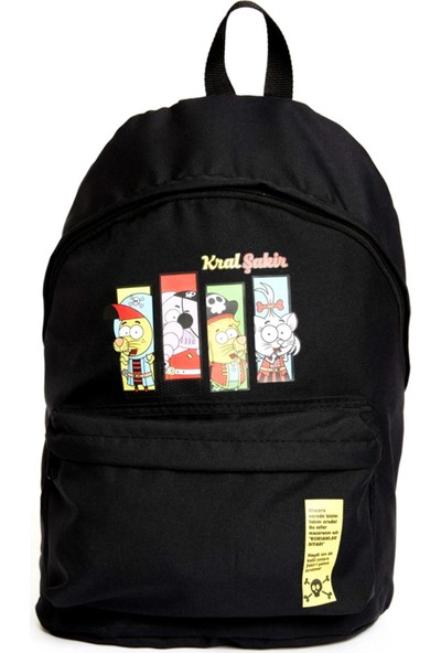 Gen-Of Kral Şakir Desenli Siyah Sırt Çantası