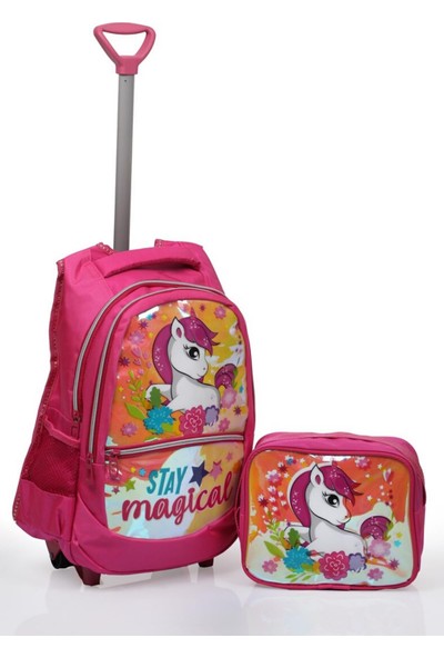 Güler Çanta Anaokulu ve Ilkokul Beslenmeli Insan Sağlığına Uygun Su Geçirmez Çekçekli Kız Okul Çantası