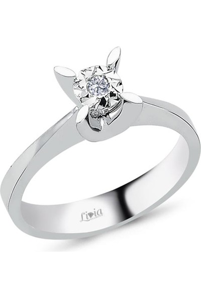 Livia Pırlanta 0,30 Karat Efektli Pırlanta Tektaş Yüzük