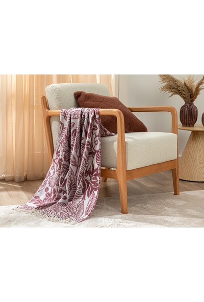English Home Flores Koltuk Şalı 130X170 cm Bordo