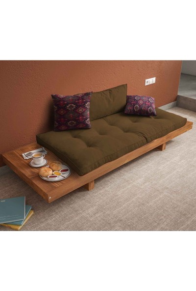 Woodesk Arin Masif Tik-Kahve Renk Sedir CPT8313-200