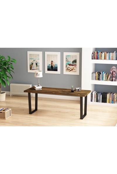 Woodesk Ilgın Masif Ceviz Renk 150x80 Yemek Masası CPT7003-160