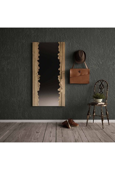 Woodesk Masif Ağaç Ceviz Rengi 120x60 Boy Aynası CPT2301-120