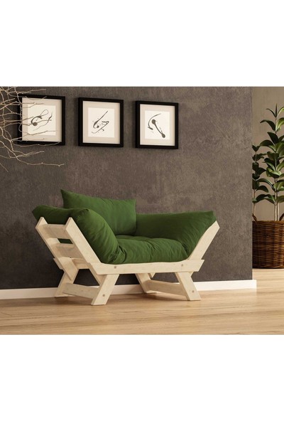Woodesk Adalar Masif Natural-Yeşil Renk Berjer CPT8150-140 Woodesk Adalar Masif Natural-Yeşil Renk Berjer CPT8150-140