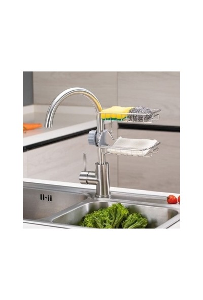 Özel Duş Paslanmaz Çelik Iki Katlı Mutfak ve Banyo Organizer Musluk Sabunluk Şampuanlık Rafı Özel Duş Paslanmaz Çelik Iki Katlı Mutfak ve Banyo Organizer Musluk Sabunluk Şampuanlık Rafı