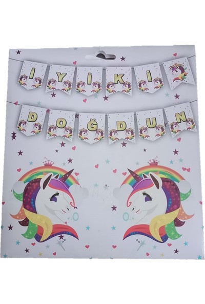 Organizasyon Pazarı Iyi Ki Doğdun Banner Beyaz Üzeri Gold Unicorn Desenli Özel Organizasyon Pazarı Iyi Ki Doğdun Banner Beyaz Üzeri Gold Unicorn Desenli Özel
