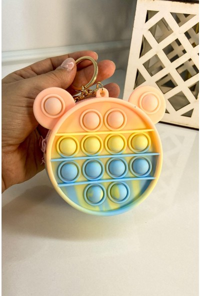 Şubu Tasarım Pop It Çift Taraflı Anahtarlıklı Cüzdan Pastel Renkli SBT614