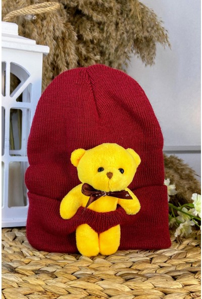 Şubu Tasarım Genç Peluş Ayıcıklı Bere Açık Bordo SBT81 Şubu Tasarım Genç Peluş Ayıcıklı Bere Açık Bordo SBT81