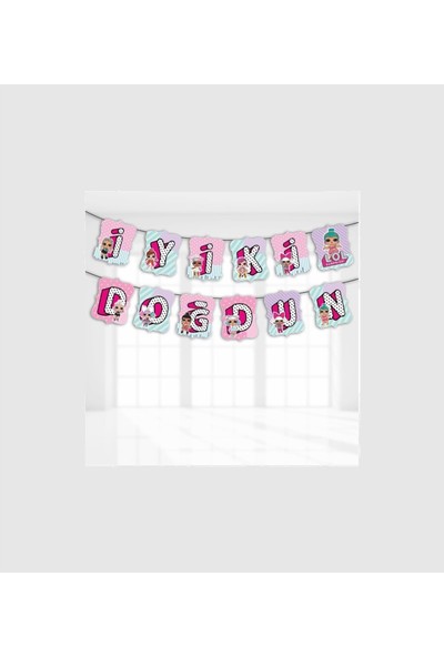 Organizasyon Pazarı Iyi Ki Doğdun Banner Renkli Lol Desenli