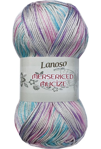 Lanoso Merserized Mucize Örgü Ipi %100 Mısır Gizza Merserize Pamuğu 210 mt 100 gr