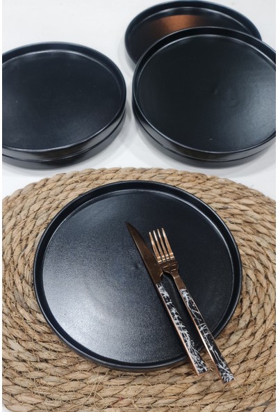 Gulhanile Mat Siyah 21 cm Stackable Pasta Tabağı 6 Adet Gulhanile Mat Siyah 21 cm Stackable Pasta Tabağı 6 Adet