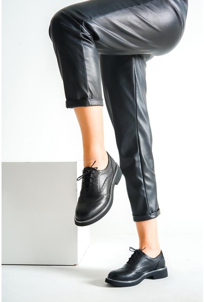 Artgoo Kadın Lazer Desen Kolej Ayakkabı Bağcıklı