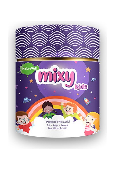 Mixy Kids Kara Mürver Aromalı Bal Polen Zencefil Bağışıklık Destekleyici Bitkisel Karışım 230 gr Mixy Kids Kara Mürver Aromalı Bal Polen Zencefil Bağışıklık Destekleyici Bitkisel Karışım 230 gr