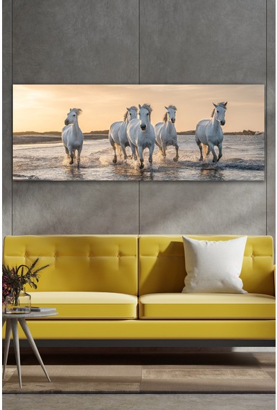 Evren Art Factory Beyaz Atlar Kanvas Tablo