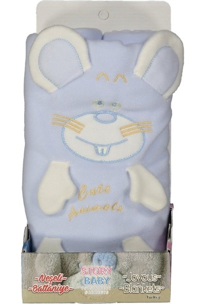 Story Baby Polar Bebek Çocuk Battaniyesi Mavi