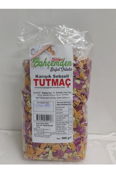 Kütahya Bahçemden Karışık Sebzeli Tutmaç 500 gr