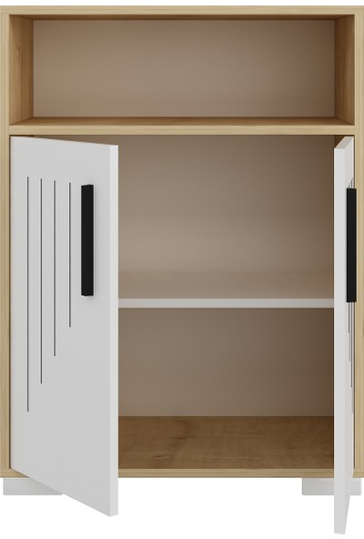 Cantek Moon Çok Amaçlı Dolap Safirmeşe-Beyaz