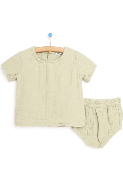 Hello Baby Hellobaby Yenidoğan Müslin Tshirt-Şort Hello Baby Hellobaby Yenidoğan Müslin Tshirt-Şort