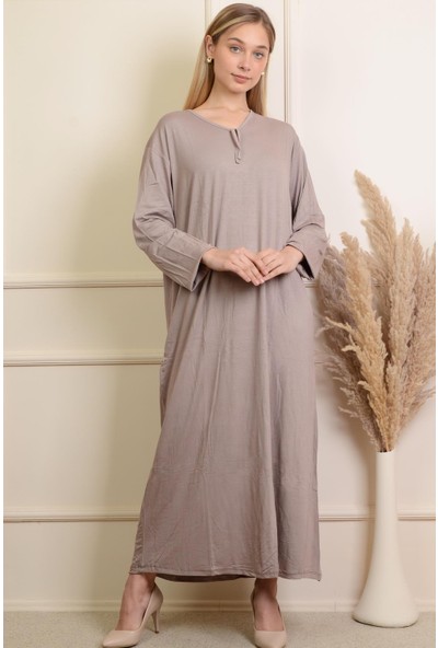 Pınkmark Kadın Vizon V Yakalı Büyük Beden Salaş Elbise PMEL25466 Pınkmark Kadın Vizon V Yakalı Büyük Beden Salaş Elbise PMEL25466