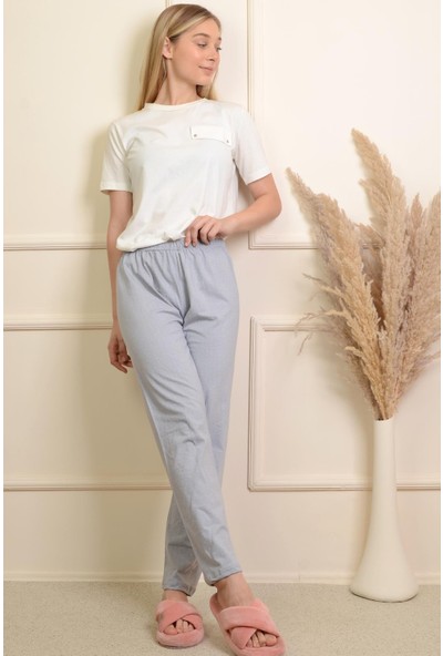 Pınkmark Kadın Gri Mini Desen Baskılı Lastikli Pijama Altı PMPT25465