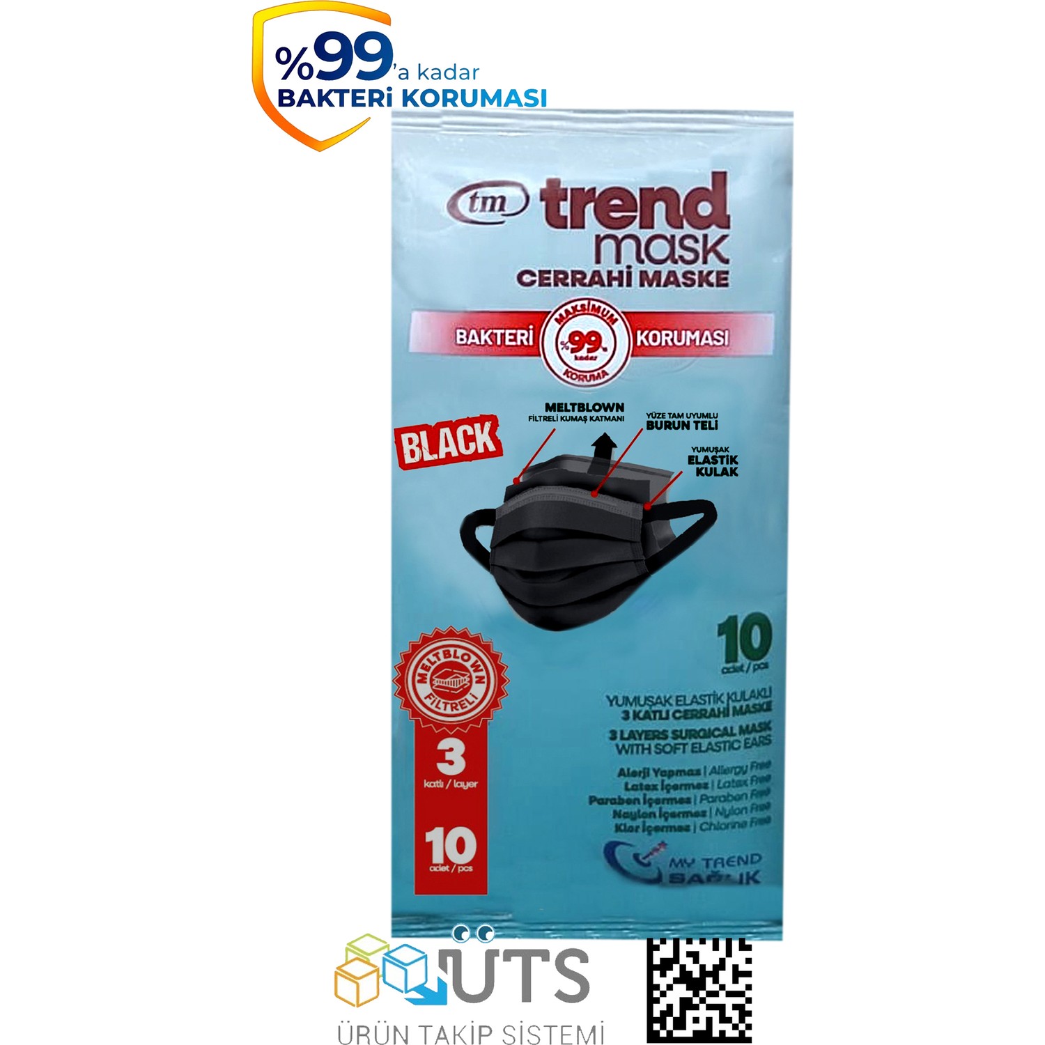 Trend Mask Trendmask Yumuşak Elastik Kulaklı Maske 10'Lu 5 Fiyatı