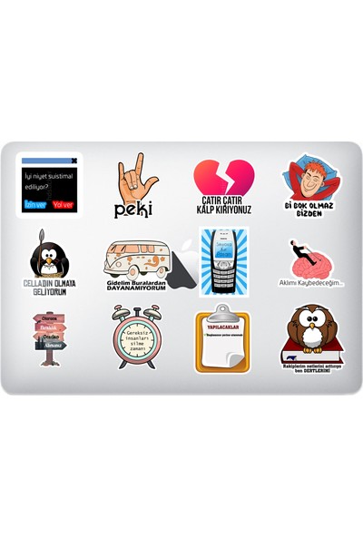 HD Sticker Türkçe Komik Laptop Sticker Paket 9 HD Sticker Türkçe Komik Laptop Sticker Paket 9