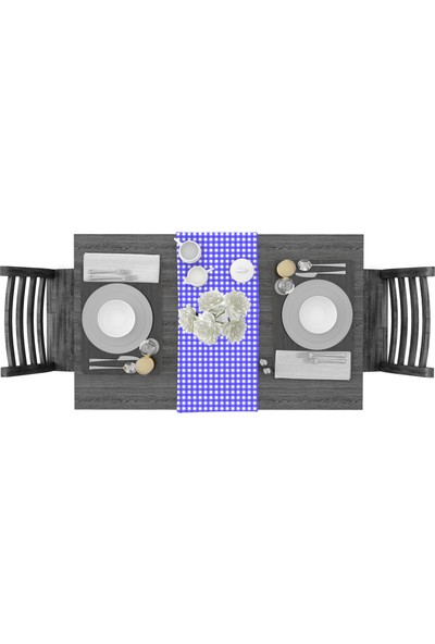 Belnido Home Premium Mavi Beyaz Ekose Desenli Runner RNA00015 Belnido Home Premium Mavi Beyaz Ekose Desenli Runner RNA00015