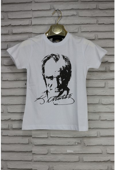 Dyg Unisex Beyaz Atatürk Baskılı T-Shirt