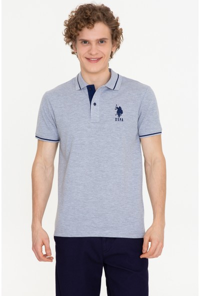 U.S. Polo Assn. Erkek Gri Melanj T Shirt Basic