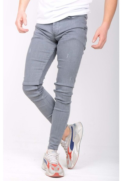 Edwox Erkek Gri Slim Fit Tırnaklı Jean Kot Pantolon Edwox Erkek Gri Slim Fit Tırnaklı Jean Kot Pantolon
