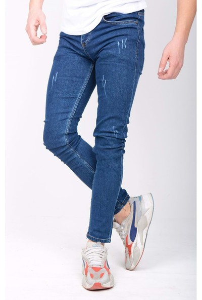 Edwox Erkek Mavi Slim Fit Tırnaklı Jean Kot Pantolon Edwox Erkek Mavi Slim Fit Tırnaklı Jean Kot Pantolon