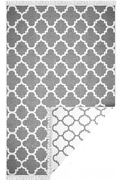 Voho Tekstil Çift Taraflı Dokuma Kilim Gri Beyaz Renk Lidya Motif Voho Tekstil Çift Taraflı Dokuma Kilim Gri Beyaz Renk Lidya Motif