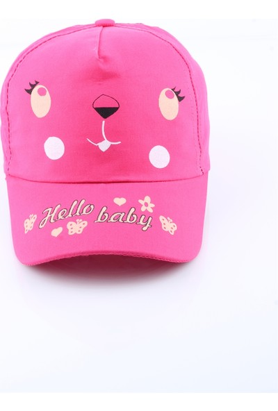 Cappello Pembe Baskılı Kız Çocuk Şapka - CAPCFSR012 Cappello Pembe Baskılı Kız Çocuk Şapka - CAPCFSR012