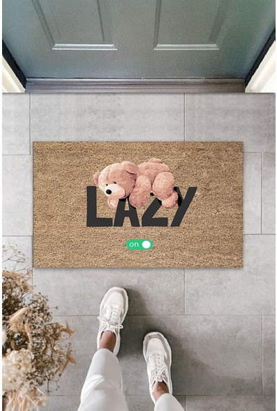 Bej Kapı Önü Paspası Lazy Ayıcık Desen PS855