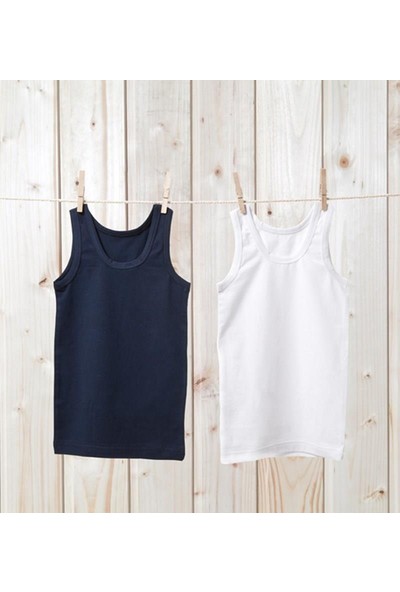 Blackspade Erkek Çocuk Atlet 2'li Paket 9396 - Beyaz Lacivert Blackspade Erkek Çocuk Atlet 2'li Paket 9396 - Beyaz Lacivert