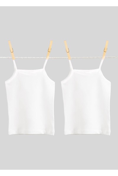 Blackspade Kız Çocuk Atlet 2'li Paket 1296 - Beyaz Blackspade Kız Çocuk Atlet 2'li Paket 1296 - Beyaz
