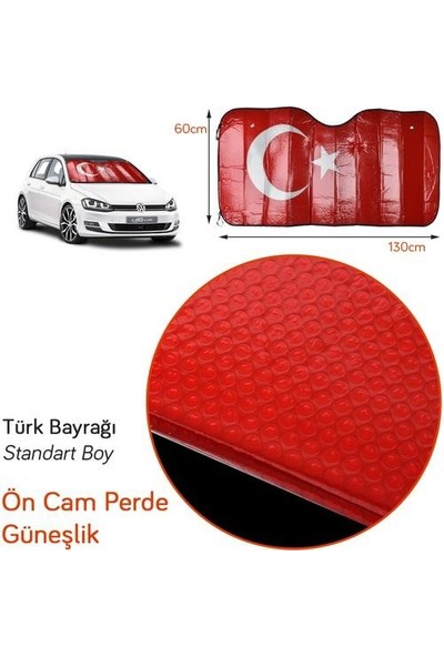 Carub Ön Oto Güneşlik Türk Bayrağı Standart Boy Carub Ön Oto Güneşlik Türk Bayrağı Standart Boy