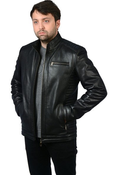 AsyaClub Carlos Hakiki Deri Erkek Siyah Jumbo Ceket-Mont 35-8718 AsyaClub Carlos Hakiki Deri Erkek Siyah Jumbo Ceket-Mont 35-8718