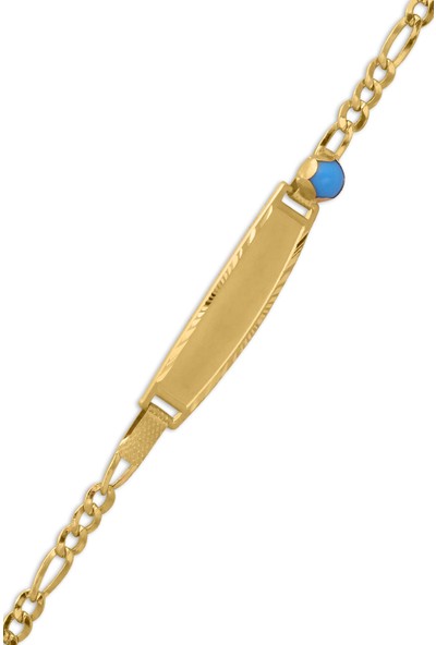 Aslı Gold Hediyelik Figaro Zincirli Altın Bebek Künyesi